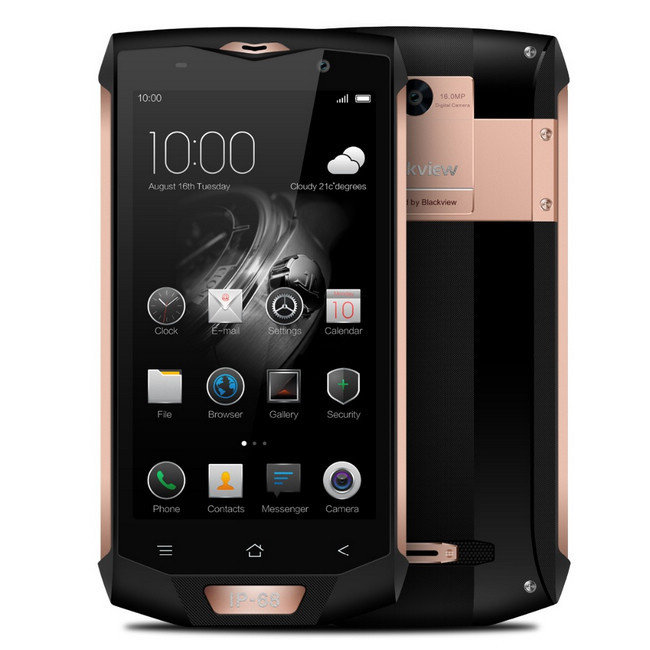 4G Cellular Dual Sim Waterproof Mobile Phones MTK6757 8 Core 5 Inch Android 7.0 BV8000 Pro