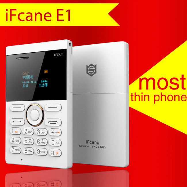 1 Inch Small Size Smart Mobile Phones 160x128 35g Lightest 320mAh Card Size IFcane E1