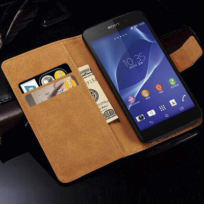 Luxury Printed Flip PU Leather Sony Phone Cases Back Cover Dust proof