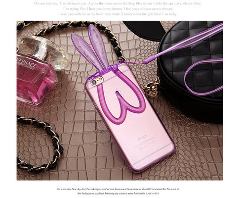 Iphone 6s Original Rabbit ears Gel TPU Phone Case , girls cute phone cases