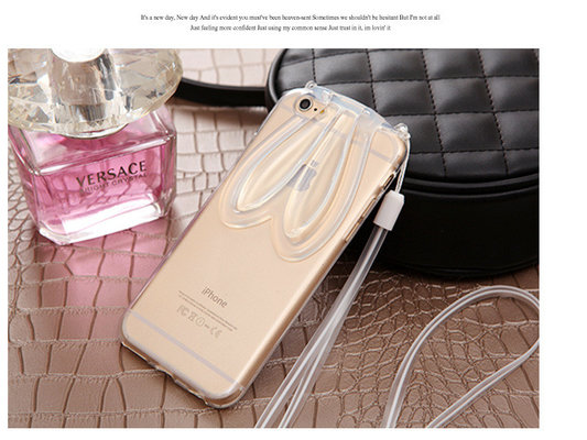 Iphone 6s Original Rabbit ears Gel TPU Phone Case , girls cute phone cases