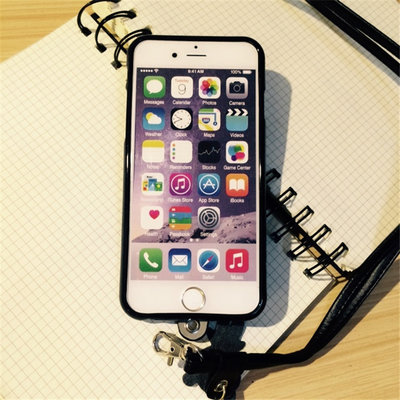 Cartoon Leather + TPU Cell Phone Case for Iphone 6s Cover Bag With String