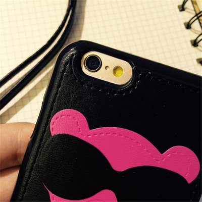 Cartoon Leather + TPU Cell Phone Case for Iphone 6s Cover Bag With String