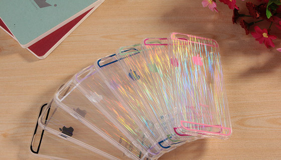 Colorfull Rainbow Soft TPU Cell Phone Case , transparent apple iphone covers