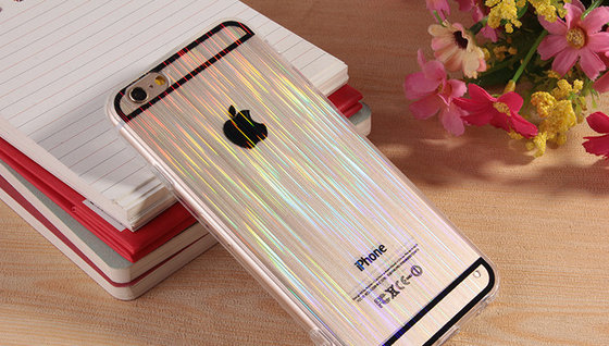 Colorfull Rainbow Soft TPU Cell Phone Case , transparent apple iphone covers