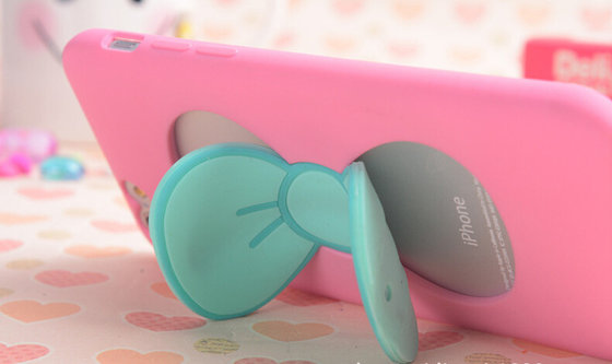 Bowknot Stand Function Soft Silicone Phone Cases for Iphone 6s Back Cover Bag