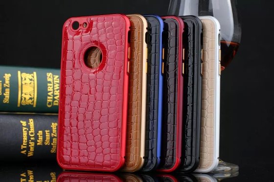 iPhone 6s cases and covers 2 In 1 Crocodile leather cover bumper Aluminum Metal