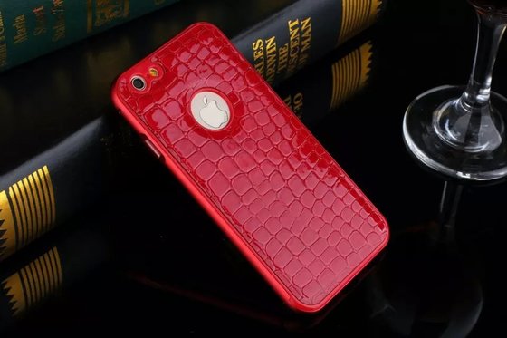 iPhone 6s cases and covers 2 In 1 Crocodile leather cover bumper Aluminum Metal