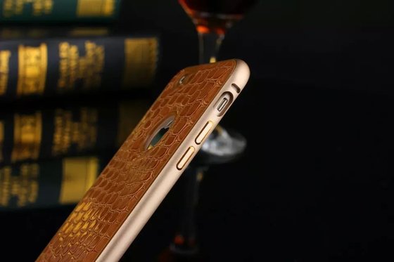 iPhone 6s cases and covers 2 In 1 Crocodile leather cover bumper Aluminum Metal