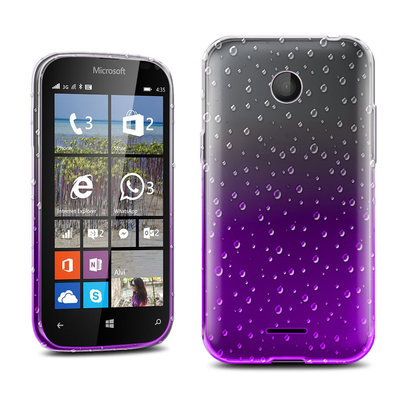 Nokia Lumia 435 4.0 inch Soft plastic TPU Cell Phone Case black white Purple