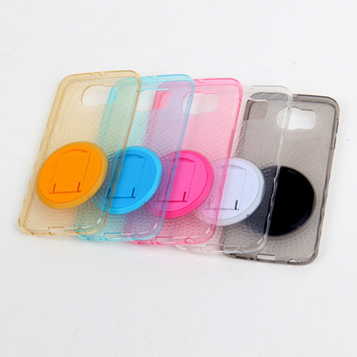 Custom Silicone Phone Cases / 360 Rotating Stand Samsung Galaxy S6 Edge case cover