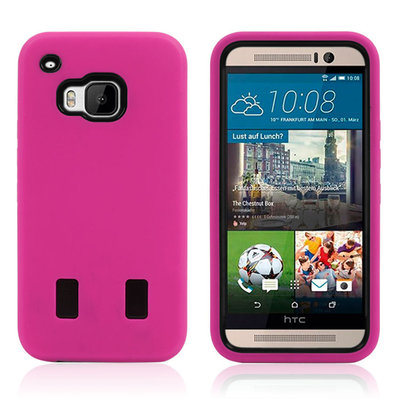 Silicone Armour Htc one M9 protective case with screen protector part 2 layers