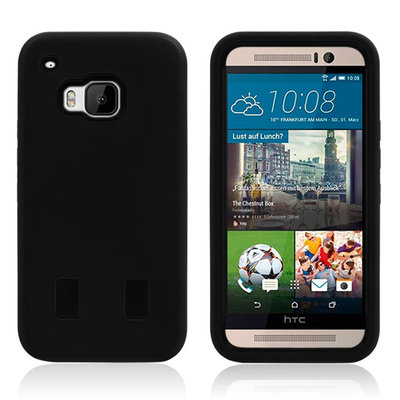 Silicone Armour Htc one M9 protective case with screen protector part 2 layers