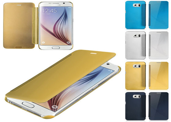 Various colour Chrome Mirror Phone Wallet cover for samsung galaxy S6 G9200 case