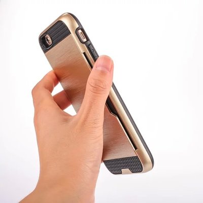 Customized Drop proof iPhone Protective Case with metal Armour card slot function