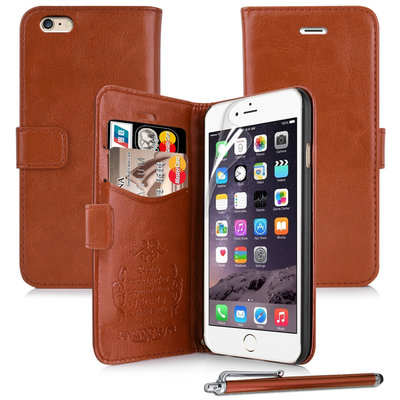 Luxury Glossy Apple iphone 6 cases wallet Leather Stand Case with Printed Inside