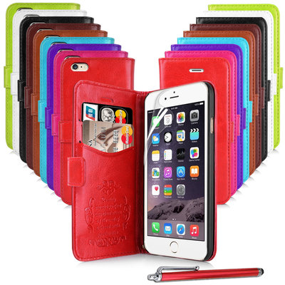 Luxury Glossy Apple iphone 6 cases wallet Leather Stand Case with Printed Inside