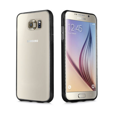 Double Transparent Clear plastic Samsung Cell phone Covers TPU Silicone Soft Gel Border
