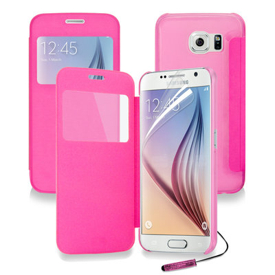 Windows S - view Battery flip cell phone cases For Samsung Galaxy S6 G9200