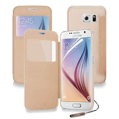 Windows S - view Battery flip cell phone cases For Samsung Galaxy S6 G9200
