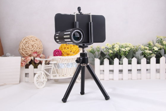 Aluminium 12X Zoom Mobile Telescope Lens , Angle View 90 Degree