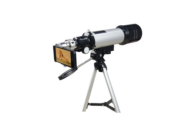 Silver 50X Smartphone Viewing Spotting Scope For Birding , K 25mm Eyepiece