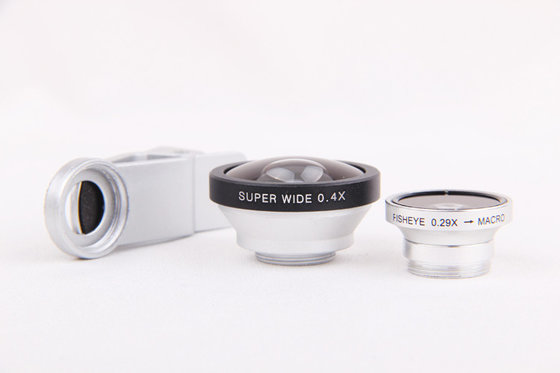 Clip - on Fish Eye Macro Wide Angle 3 In 1 Smartphone Camera Lens Kit ROHS