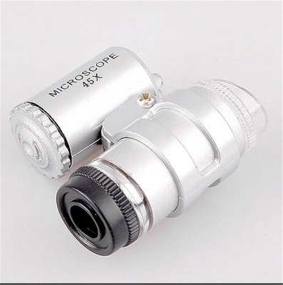 Silver Small 2 LED Smartphone Microscope / USB Digital Microscope With 45x Magnification