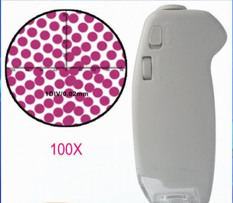 100X Handle Mobile Phone Microscope Pocket Magnifier With Scale ROHS