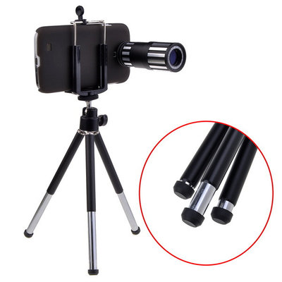 Metal Game Watching Smartphone Telescope 12x Zoom 90 Degree ,  Iphone 6 Telescope