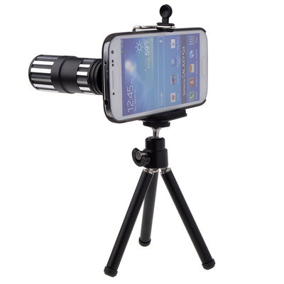 Metal Game Watching Smartphone Telescope 12x Zoom 90 Degree ,  Iphone 6 Telescope