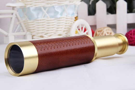 Compact Sporting Nautical Brass Spyglass Telescope , Eye Relief 16mm