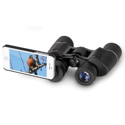 Black ABS Binocular Smartphone Telescope Mount  , 142m / 1000m Field Of View