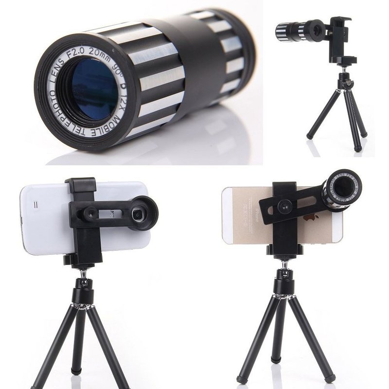 Universal Cell phone 12X Telescope Lens Tripod / Smartphone Camera Lens