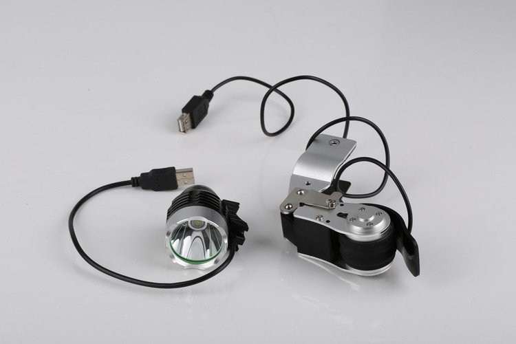 Silver Aluminium Dynamo Bicycle Light LED Outdoor Lights Self-Generator