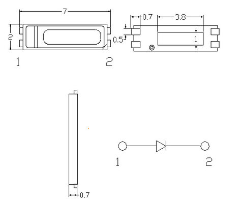 Wide Viewing Angle LED SMD 7020 , Durable Epistar Led Chip 70 - 80 Ra CRI