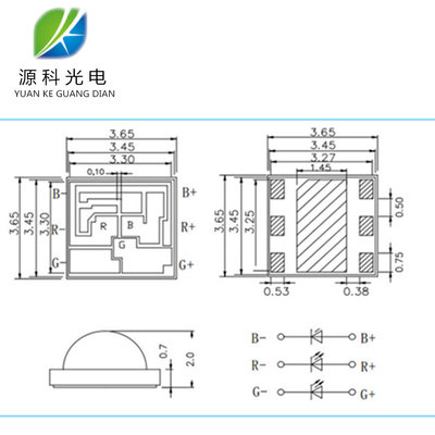 High Bright Led Rgb Smd 3 In 1 , 3535 Rgb Led Specifications Long Lifespan