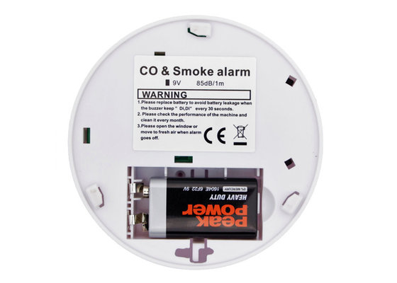 9v Battery Operated Combination Smoke And Carbon Monoxide Detector Photoelectric YJ-903