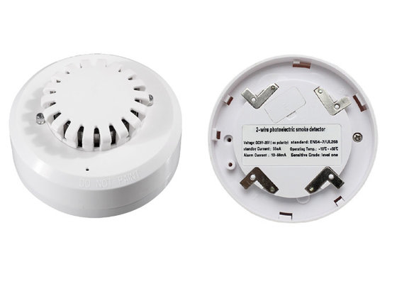 Photoelectric Sensor Smoke Detector White ABS Crown Design DC Power Model