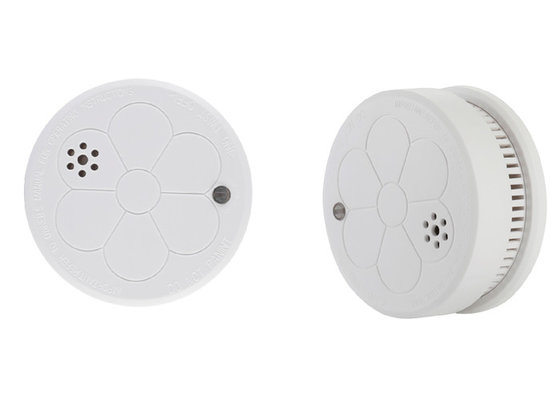 Round Shape Home Fire Detectors Inside Battery Ivory White 5 Years Warranty Model