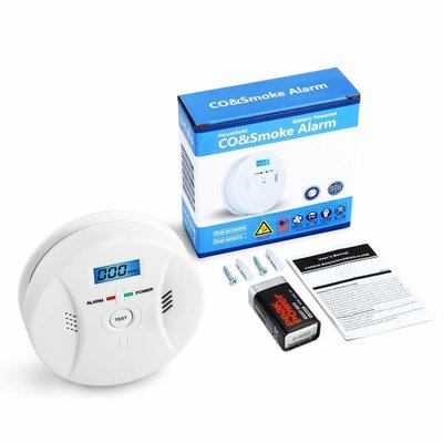 9v Battery Operated Combination Smoke And Carbon Monoxide Detector Photoelectric YJ-903