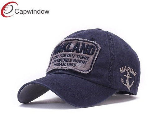 Stone Washed Cotton Baseball Caps 5 Panel Camper Cap For Spring / Autumn