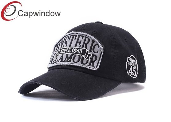 Stone Washed Cotton Baseball Caps 5 Panel Camper Cap For Spring / Autumn