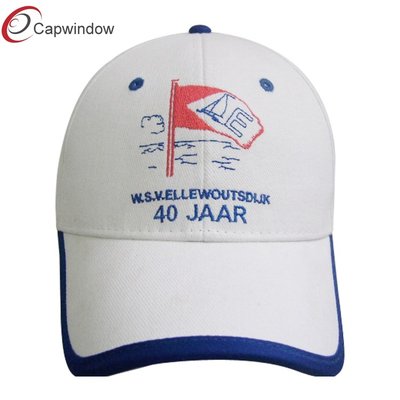 White Sport Velcro Cotton Baseball Caps Customizable Baseball Caps