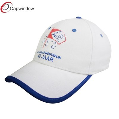 White Sport Velcro Cotton Baseball Caps Customizable Baseball Caps