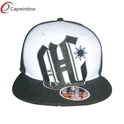 White Skull Flat Embroidery Hip Hop Caps With Black Peak 0840