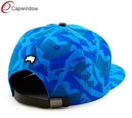 Blue Irregular Figure Pattern Printing Childrens Baseball Caps With 3D Logo