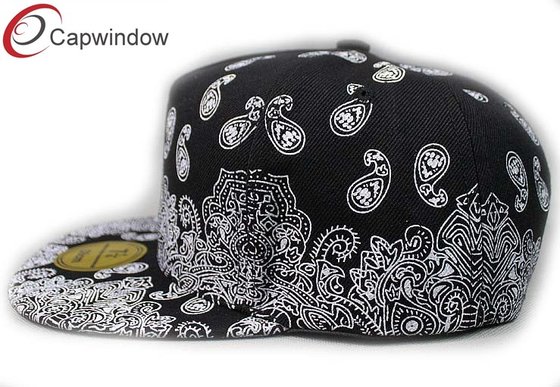 Black 5 Panel Custom Embroidered Fitted Hats Floral Baseball Cap For Spring