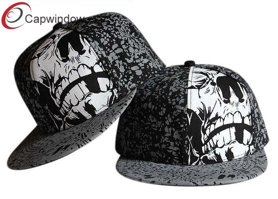 Acrylic Twill Fabric Adjustable Baseball Caps Black With Elastic Sweatband