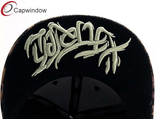 Ladies Leopard Flat Brim Baseball Cap Customized Strapback Hats For Winter